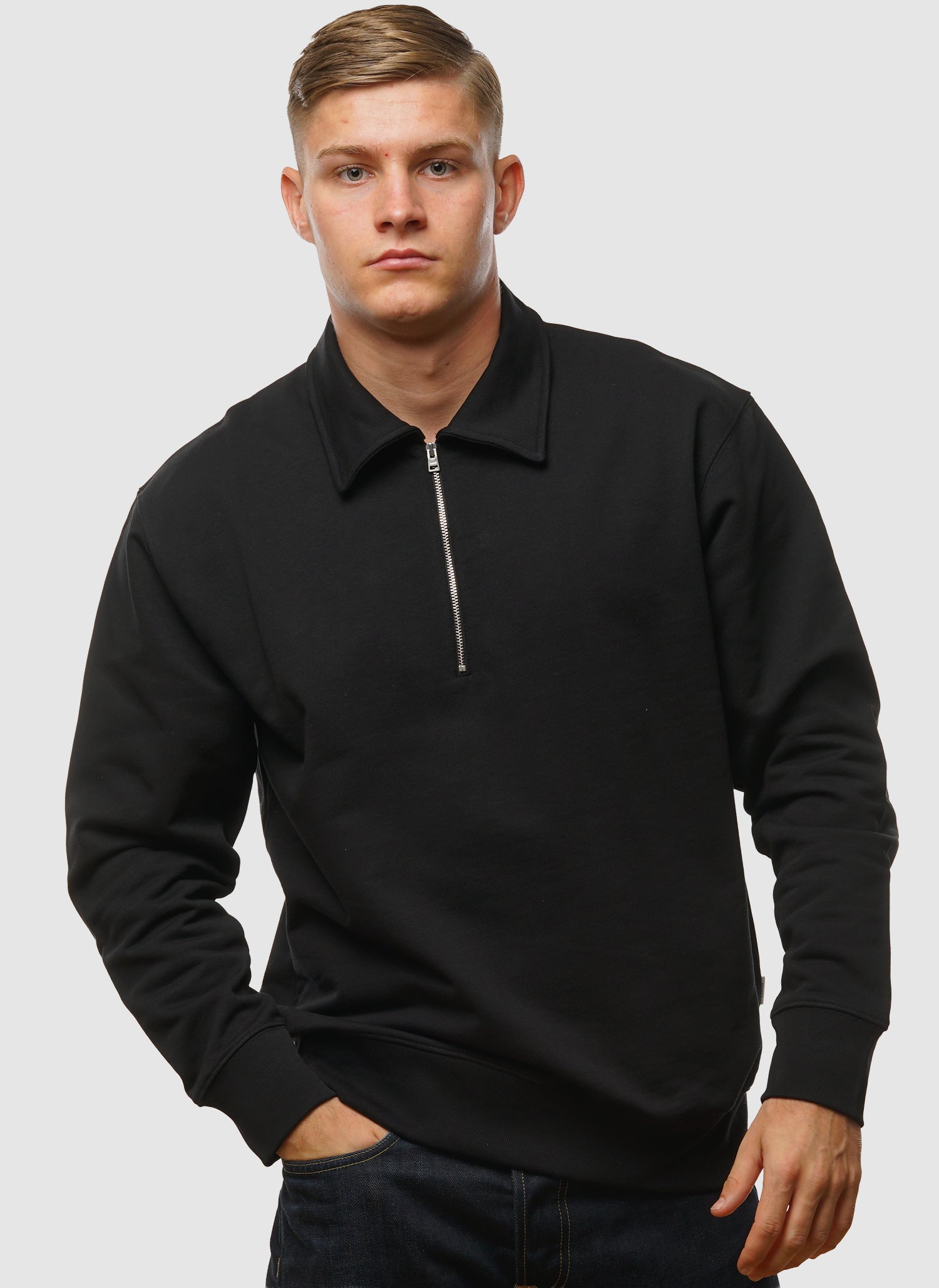 Standard Half Zip Sweatshirt - Black – The Smart Dresser