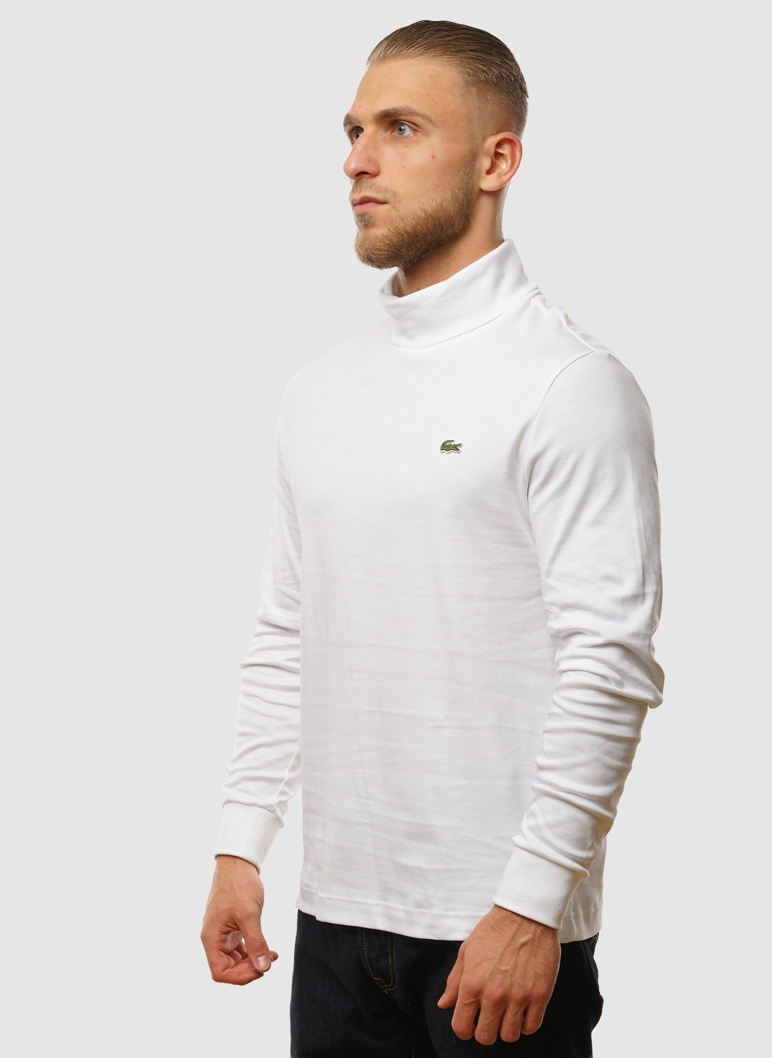 Roll Neck T-Shirt - White – The Smart Dresser