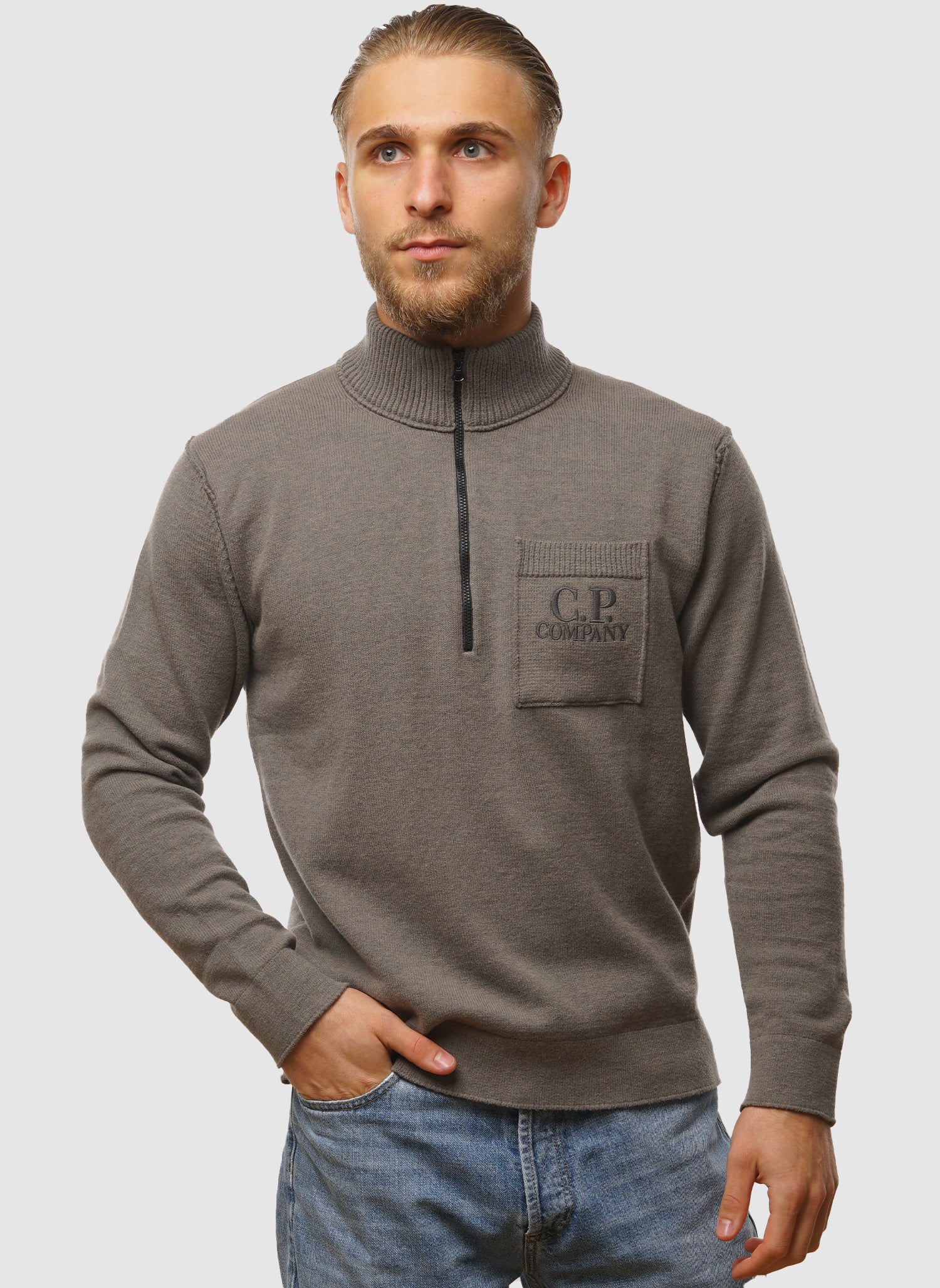 Soft Cotton Stretch Pocket Half-Zip - Gunmetal – The Smart Dresser