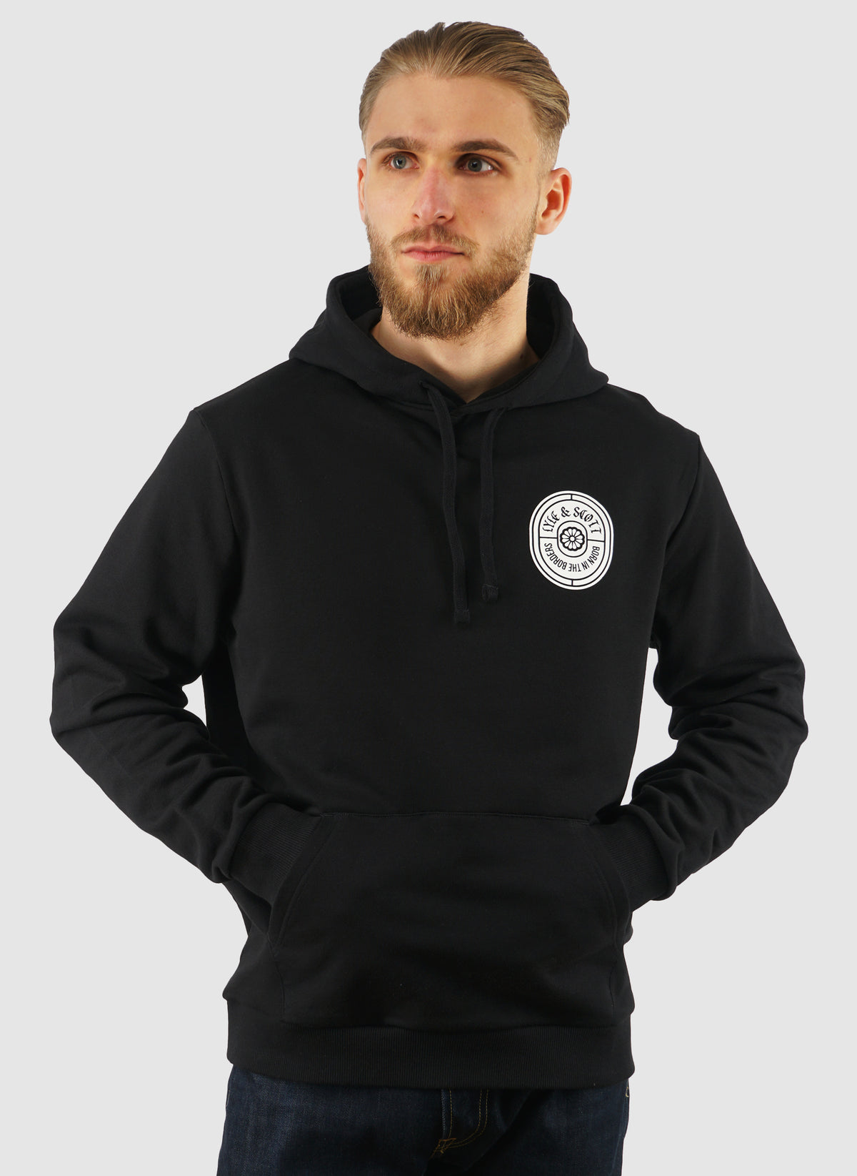 Borders Label Graphic Hoodie - Jet Black – The Smart Dresser